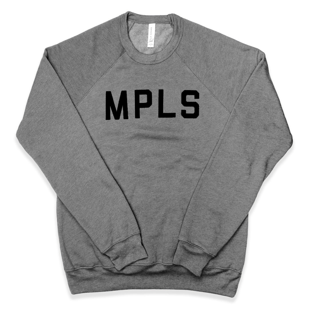 Minneapolis (MPLS) Sweatshirt Dark Grey | MPLS Felt Letter Sweatshirt ...